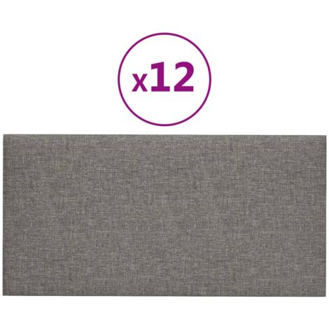 Wandpaneele 12 Stk. Hellgrau 60x30 cm Stoff 2,16 m² - Wandpaneele ...