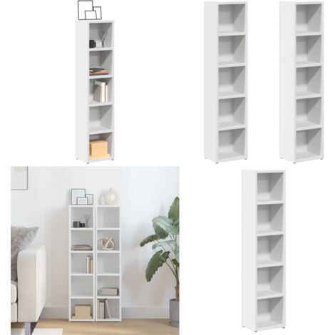 CD-Regale 2 Stk. Weiß 21x16x93,5 cm Holzwerkstoff - CD Regal ...