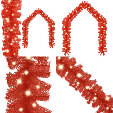 Weihnachtsgirlande mit LED-Lichtern 20 m Rot - Weihnachtsdeko ...
