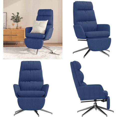 Relaxsessel mit Fußteil Blau Stoff - Komfortsessel - Relaxsessel ...