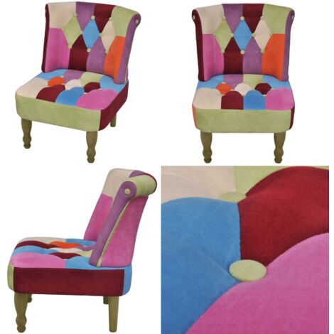 Französischer Stuhl mit Patchwork-Design Stoff - Französischer Stuhl ...