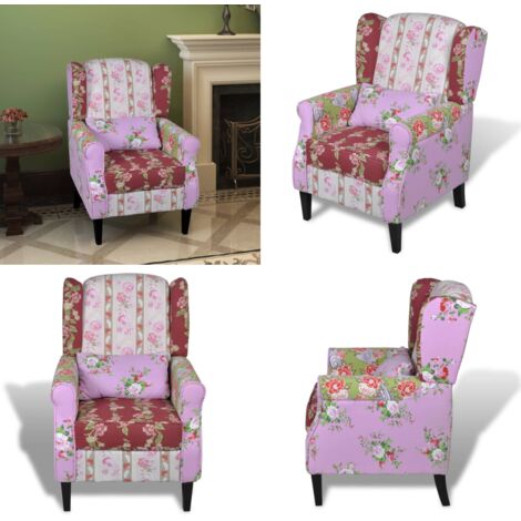 Sessel mit Patchwork-Design Stoff - Patchwork Sessel - Esszimmerstuhl ...
