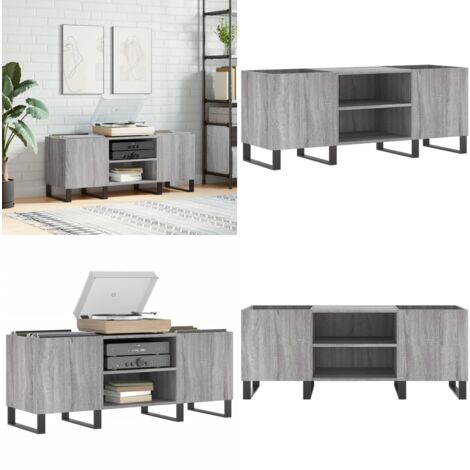 Plattenschrank Grau Sonoma 121x38x48 cm Holzwerkstoff - Plattenregal ...