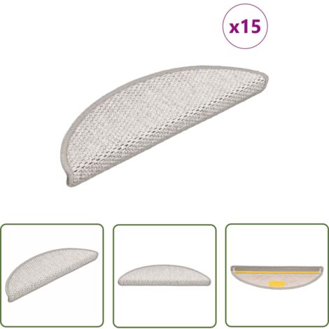 The Living Store Treppenmatten Selbstklebend Sisal-Look 15 Stk. 56x17x3 ...