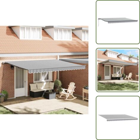 The Living Store Markise Automatisch Anthrazit und Weiß 450x300 cm ...