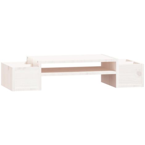 Monitorständer Weiß 70x27,5x15 cm Massivholz Kiefer - Monitorständer ...