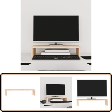 Monitorständer 50x27x10 cm Massivholz Kiefer - Monitorständer ...