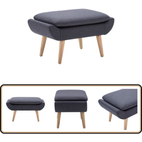 Hocker Stoffbezug 73 x 43 x 42 cm Dunkelgrau - Ottoman - Fußhocker ...