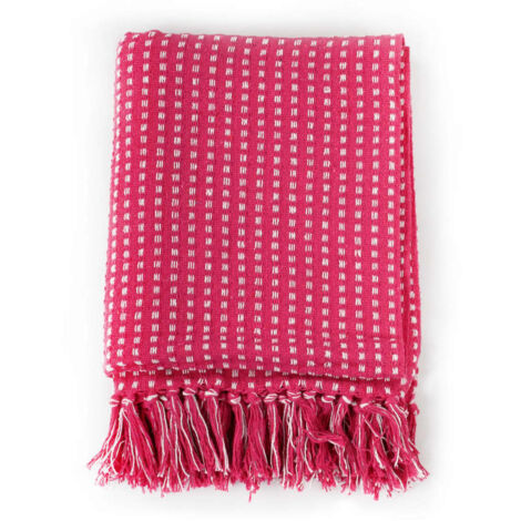 Überwurf Baumwolle Kariert 125x150 cm Rosa - Baumwolldecke - Rosa Decke ...