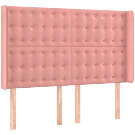 LED Kopfteil Rosa 147x16x118/128 cm Samt - Samt Kopfteil - Rosa ...