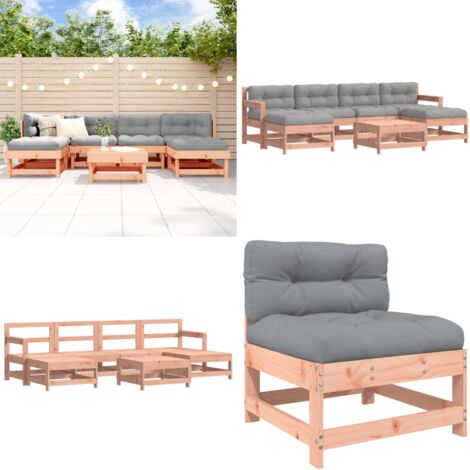 7-tlg. Garten-Lounge-Set mit Kissen Massivholz Douglasie - Garten ...