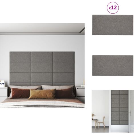 Wandpaneele 12 Stk. Hellgrau 60x30 cm Stoff 2,16 m² - Wandpaneele ...
