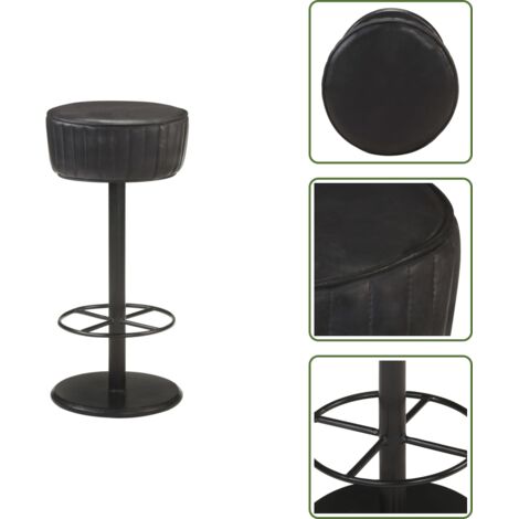 Barhocker Schwarz Echtleder - Schwarzer Barhocker - Leder Sessel ...