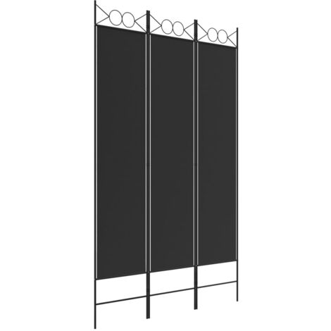 Raumteiler - Living 3-tlg. Paravent Schwarz 120x200 cm Stoff