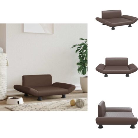 Hundebett Braun 70x45x28 cm Kunstleder - Hunde Bett - Hundebett - Haustierbett - Tierbett ...