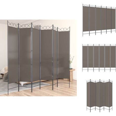 Raumteiler - Living 6-tlg. Paravent Anthrazit 240x200 cm Stoff
