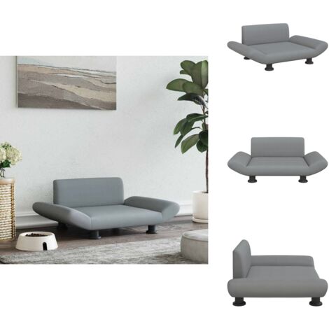 Hundebett Hellgrau 70x45x28 cm Stoff - Hunde Bett - Hundebett - Haustierbett - Tierbett ...