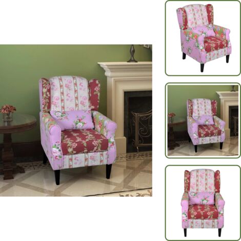 Sessel mit Patchwork-Design Stoff - Patchwork Sessel - Esszimmerstuhl ...