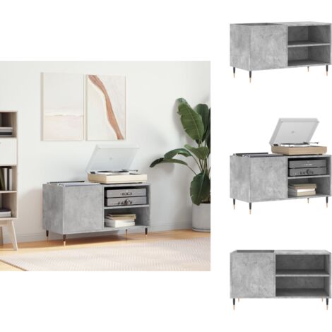 Plattenschrank Betongrau 85x38x48 cm Holzwerkstoff - Plattenregal ...