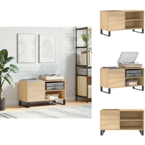 Plattenschrank Sonoma-Eiche 85x38x48 cm Holzwerkstoff - Plattenregal ...