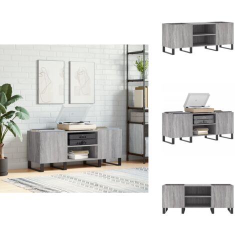 Plattenschrank Grau Sonoma 121x38x48 cm Holzwerkstoff - Plattenregal ...