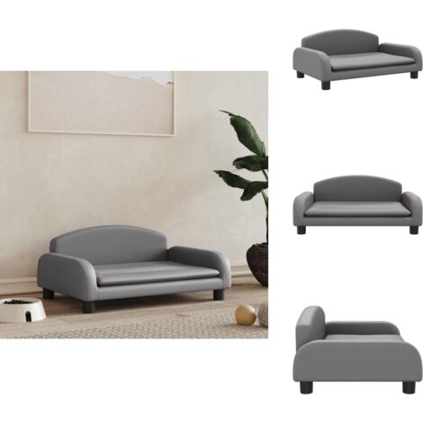 Hundebett Grau 70x45x30 cm Kunstleder - Hundebett - Haustierbett - Hundeliege - Sofabett ...