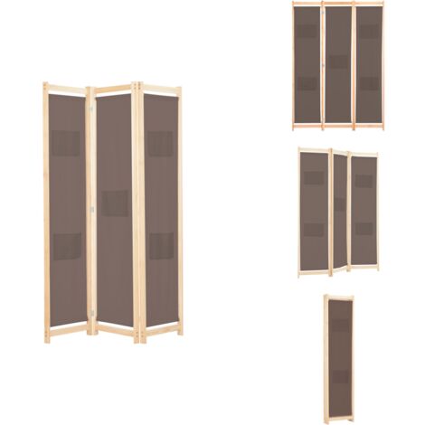 3-teiliger Raumteiler Braun 120 x 170 x 4 cm Stoff - Raumteiler ...
