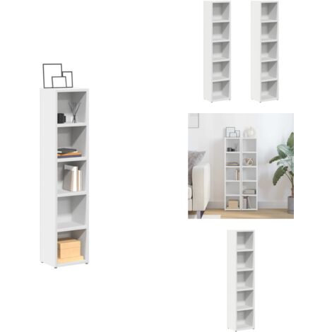 CD-Regale 2 Stk. Weiß 21x16x93,5 cm Holzwerkstoff - CD Regal ...