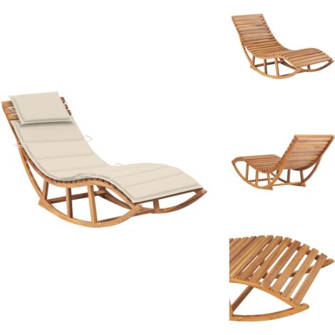 Schaukelliege mit Auflage Massivholz Teak - Sonnenliege - Gartenliege ...
