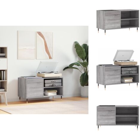 Plattenschrank Grau Sonoma 85x38x48 cm Holzwerkstoff - Plattenregal ...