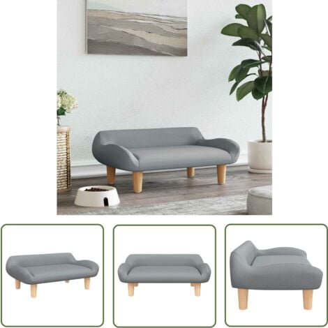 The Living Store Hundebett Hellgrau 70x40x24 cm Stoff - Hunde Bett - Haustierbett - Hundebette ...