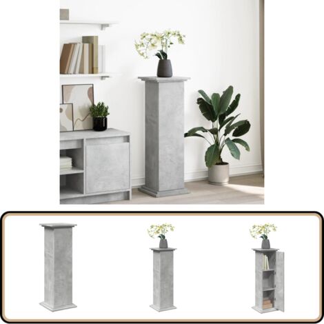 vidaXL Postament mit Stauraum Betongrau 31x30x90 cm Holzwerkstoff