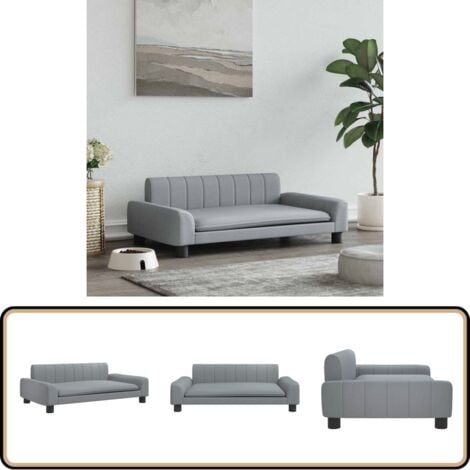 Hundebett Hellgrau 90x53x30 cm Stoff - Hunde Bett - Hundebett Grau - Haustierbett - Sofabett Für ...