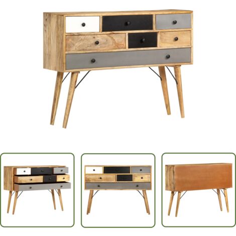 vidaXL Sideboard 110 x 30 x 82 cm Massivholz Mango