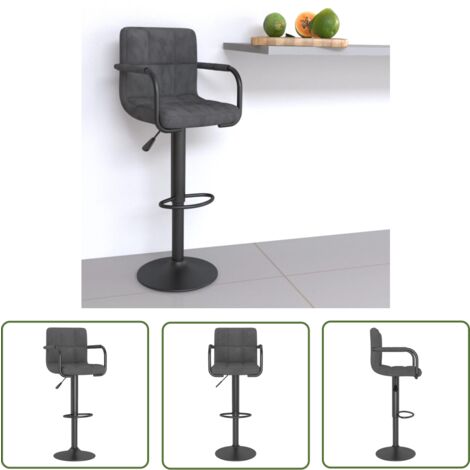 vidaXL Barhocker Dunkelgrau Samt