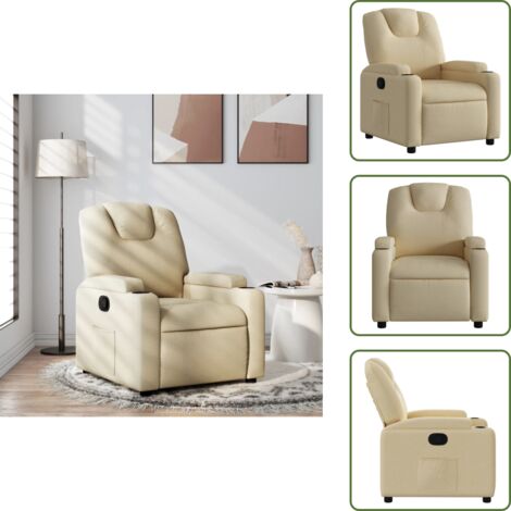 vidaXL Relaxsessel Creme Stoff