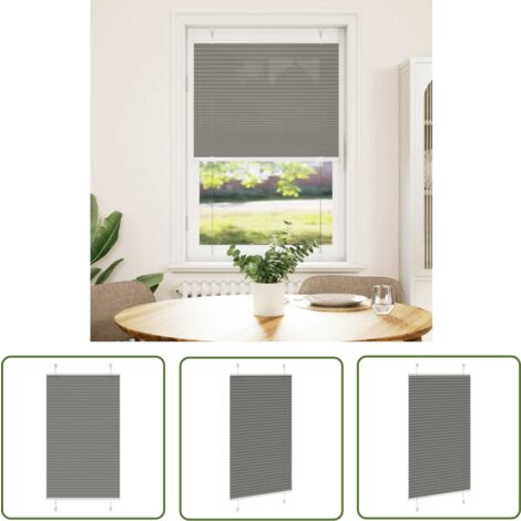 vidaXL Plissee Anthrazit 75x100 cm Stoffbreite 74,4 cm Polyester