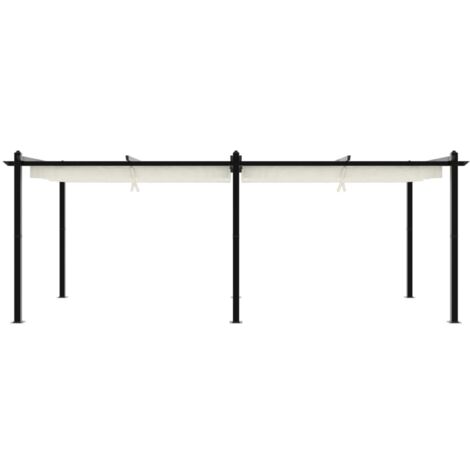 The Living Store Gartenpavillon mit Ausziehbarem Dach Creme 3x6 m ...