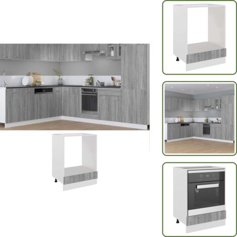 Küchenregal - vidaXL Herdumbauschrank Lyon Grau Sonoma 60x46x81,5 cm ...