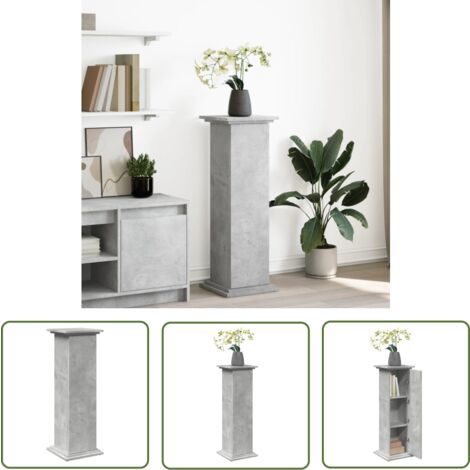 vidaXL Postament mit Stauraum Betongrau 31x30x90 cm Holzwerkstoff