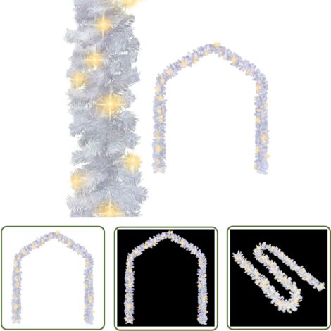 The Living Store Weihnachtsgirlande mit LED-Lichtern 20 m Weiß ...