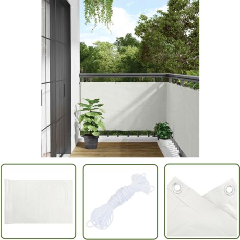 The Living Store Balkon-Sichtschutz Weiß 300x75 cm PVC - Balkon ...