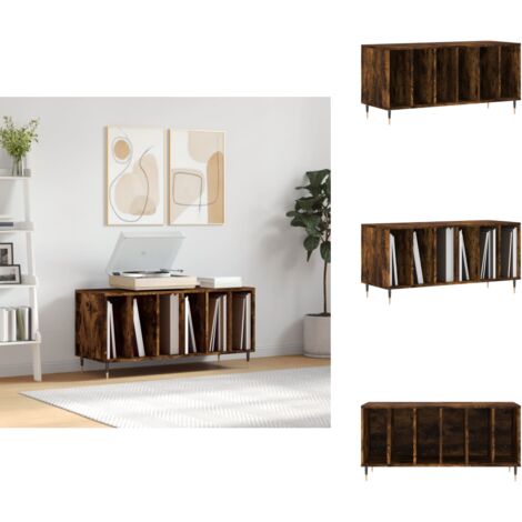 Plattenschrank Räuchereiche 100x38x48 cm Holzwerkstoff - Plattenregal ...