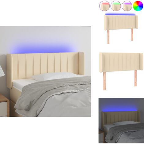 LED Kopfteil Creme 83x16x78/88 cm Stoff - LED Kopfteil - Bett-Kopfteil ...