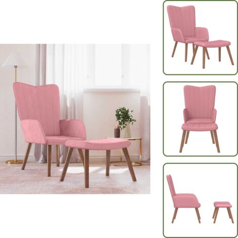 Relaxsessel mit Hocker Rosa Samt - Sessel - Samt Sessel - Rosa Sessel ...