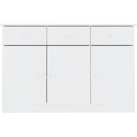 Sideboard ALTA Weiß 112x35x73 cm Massivholz Kiefer - Schreibtisch ...