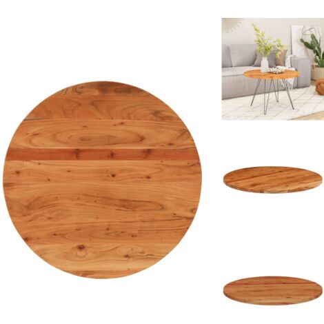 Tischplatte Ø90x2,5 cm Rund Massivholz Akazie - Tischplatte ...