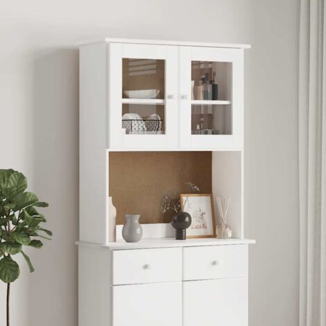 Sideboard-Aufsatz ALTA Weiß 77x30x92 cm Massivholz Kiefer - Schrank ...