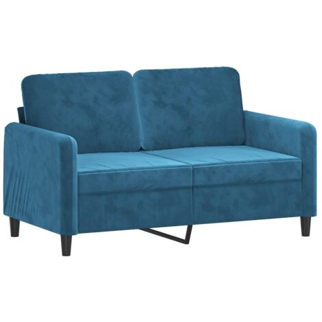 2-Sitzer-Sofa Blau 120 cm Samt - Samtsofa - Couch Blau - Wohnzimmersofa ...