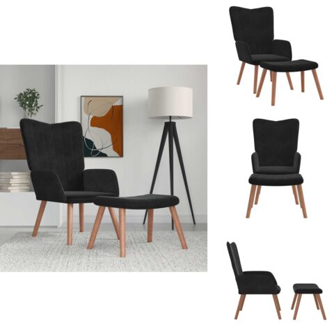 Relaxsessel mit Hocker Schwarz Samt - Sessel - Samt Sessel - Wohnraum ...